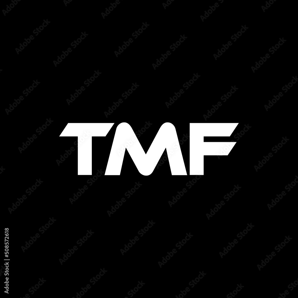 TMF letter logo design with black background in illustrator, vector ...
