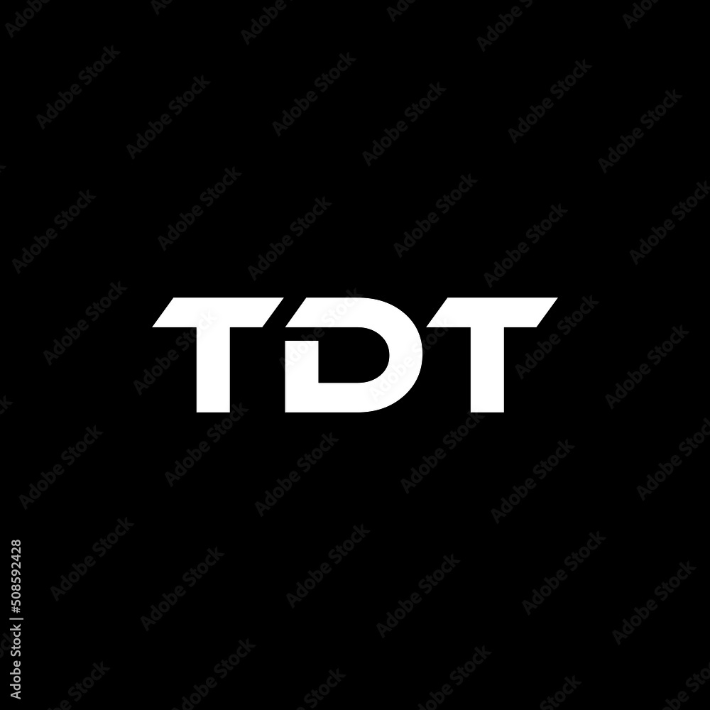 TDT letter logo design with black background in illustrator, vector ...
