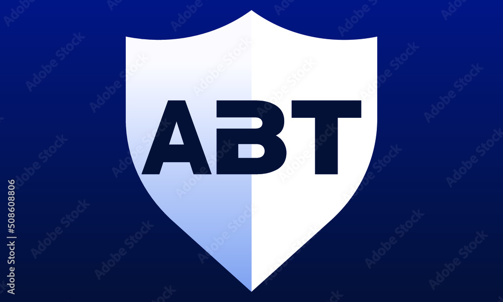 Vetor ABT shield logo design on blue background vector template ...