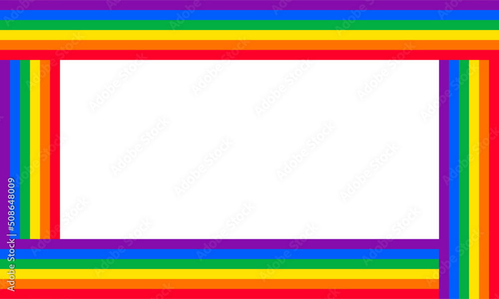 Colorful rainbow frame border happy LGBT pride month theme background ...