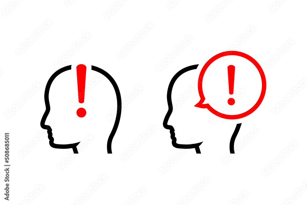 User profile warning icon. Vector illustration Stock Vector | Adobe Stock
