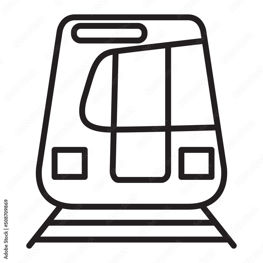 Subway train icon.Subway locomotive front view.Electric train outline ...