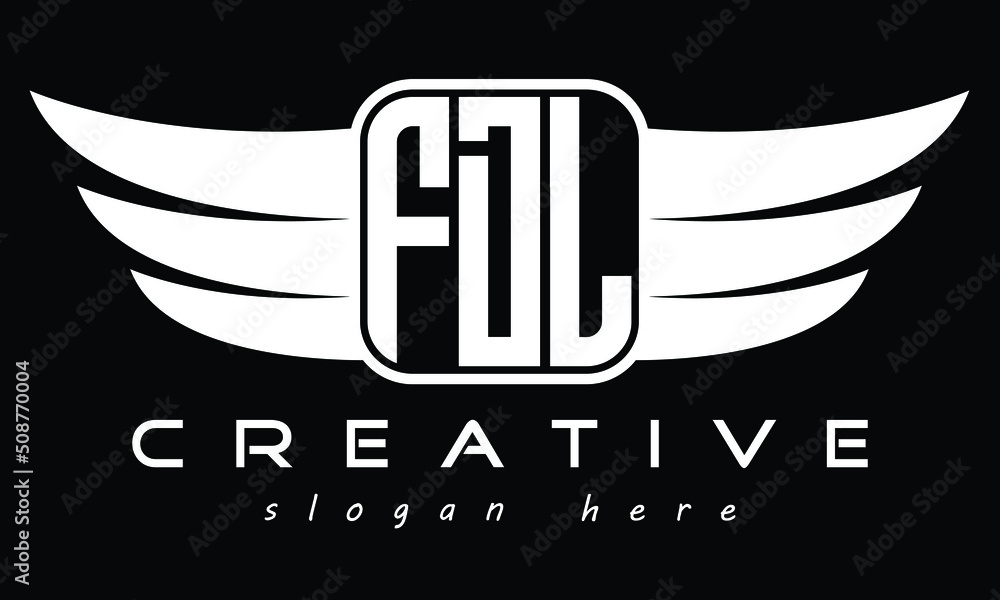 FDL three Letter Wings Flying Initial wing symbol minimalist creative ...