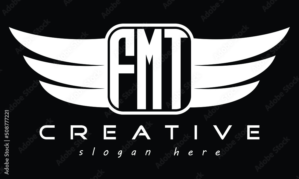 FMT three Letter wing morden creative concept icon company logo design ...