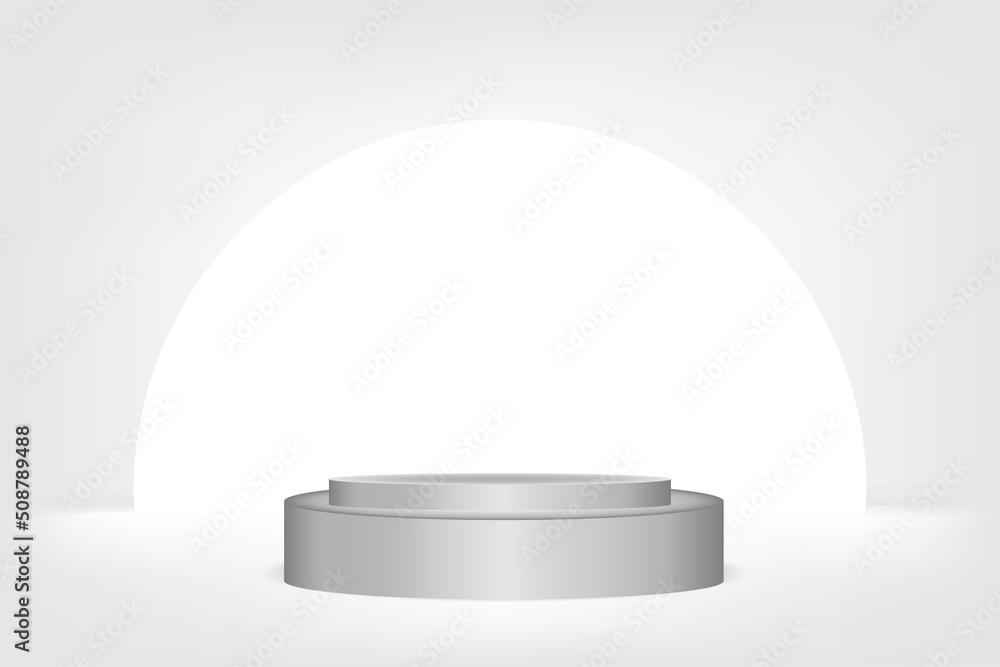 Gray product display podium on white - grey background with pedestal ...
