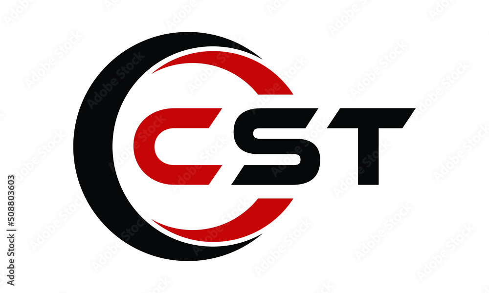 Vetor CST swoosh three letter logo design vector template | monogram ...