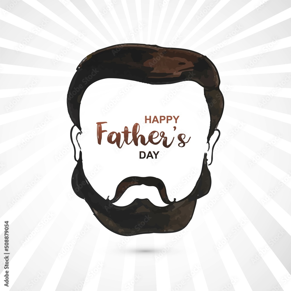 Hand draw man face on happy fathers day card design Stock Vector ...