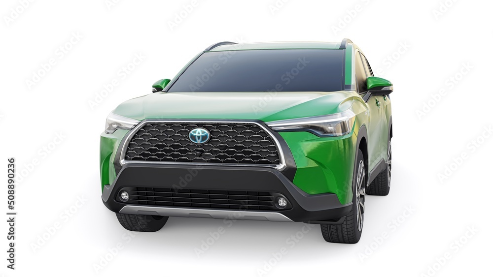 Tokyo, Japan. April 19, 2022: Toyota Corolla Cross 2020. Compact SUV ...