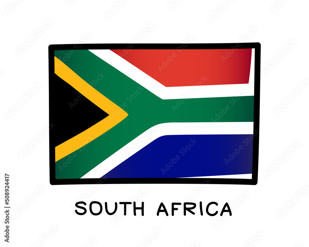 Vector de Stock Flag of South Africa. Colorful South African flag logo ...