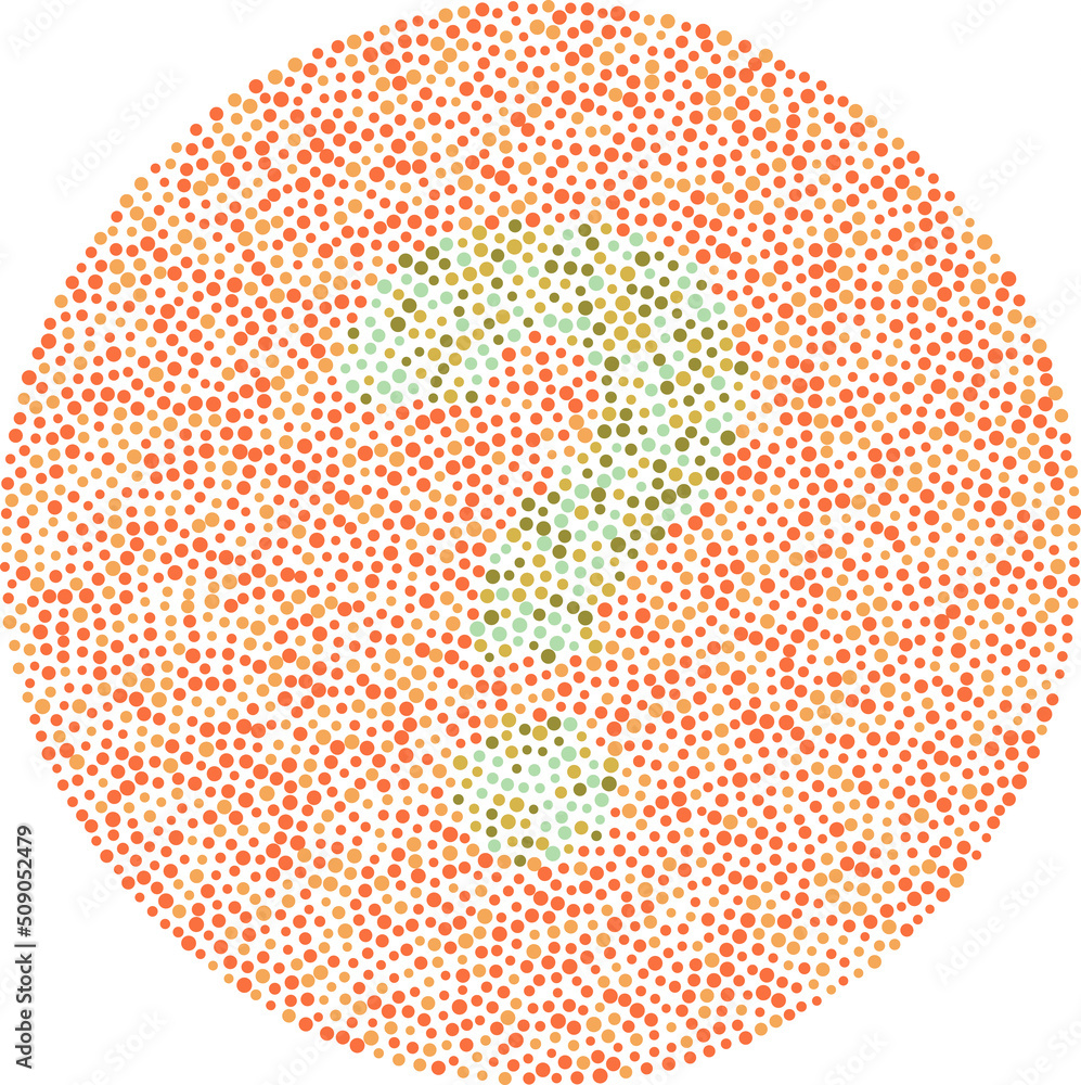 Question mark red and green color blindness test card Stock Vector ...