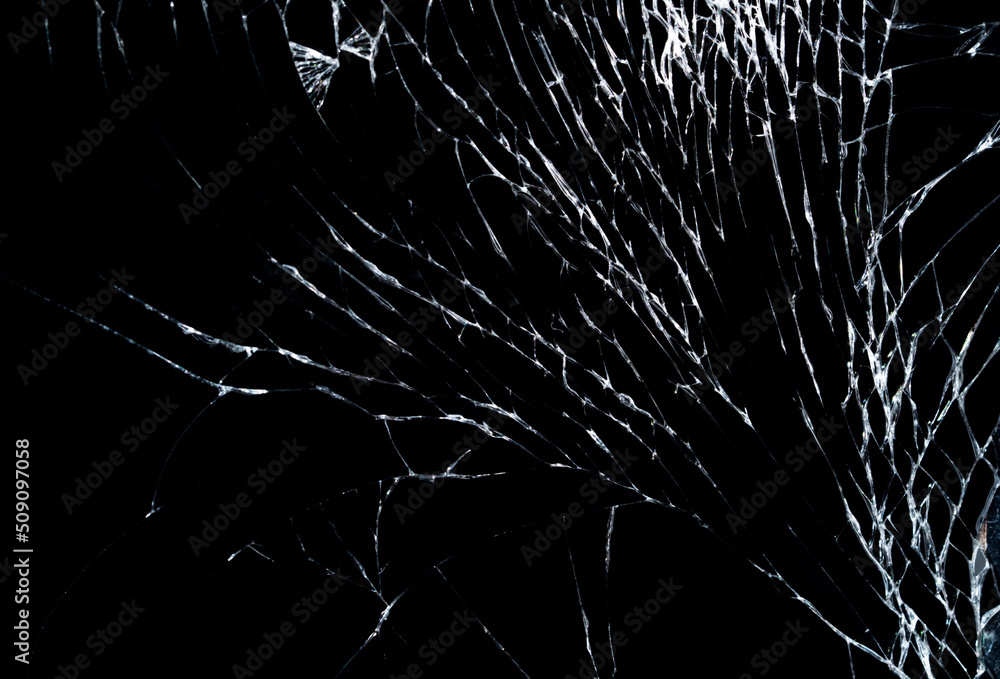 Broken, destroyed, ruined modern mobile smartphone. Broken, cracked ...