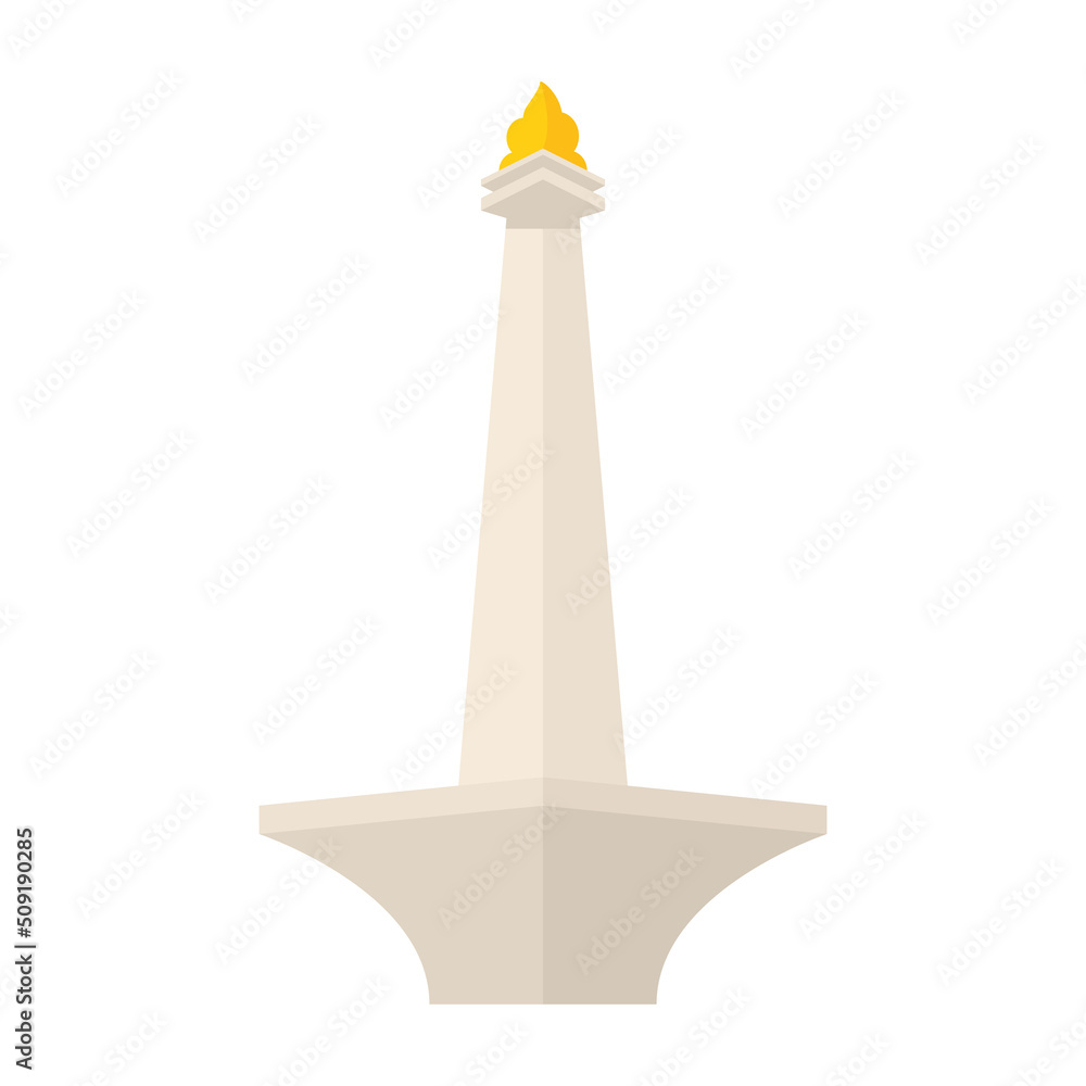 Animated Monas Monumen Nasional Indonesia Landmark Icon Clipart Vector ...