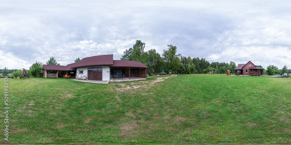 Full seamless 360 degree HDRI spherical panorama. House with a large ...