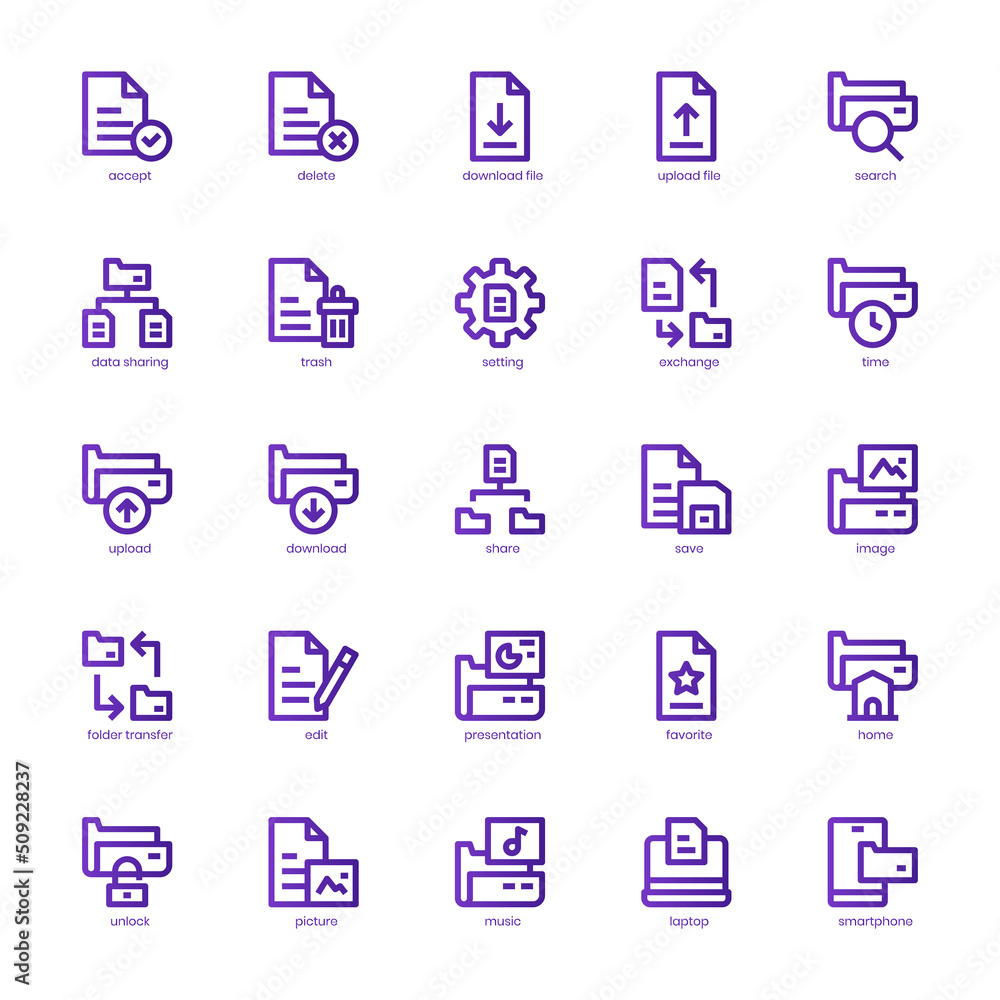 File and Folder icon pack for your website design, logo, app, UI. File ...
