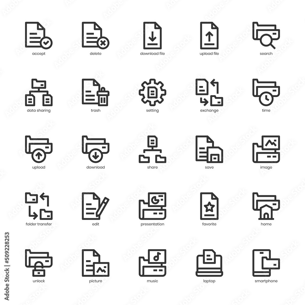 File and Folder icon pack for your website design, logo, app, UI. File ...