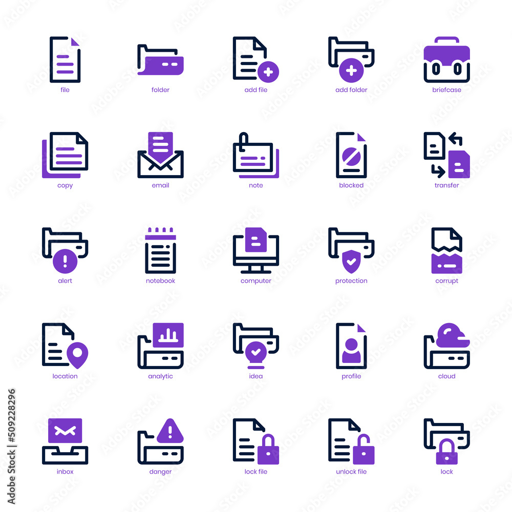 File and Folder icon pack for your website design, logo, app, UI. File ...