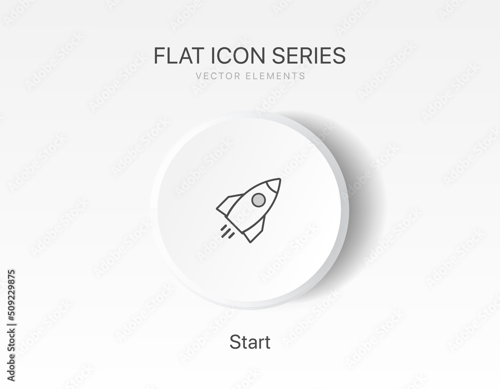 Startup and start icon. Boost rocket icon with linear and flat style ...