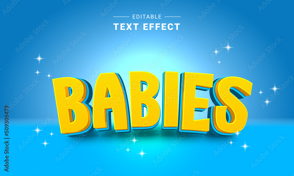 Editable 3D Text Effect Generator. Graphic Style Mockup Stock Vector ...