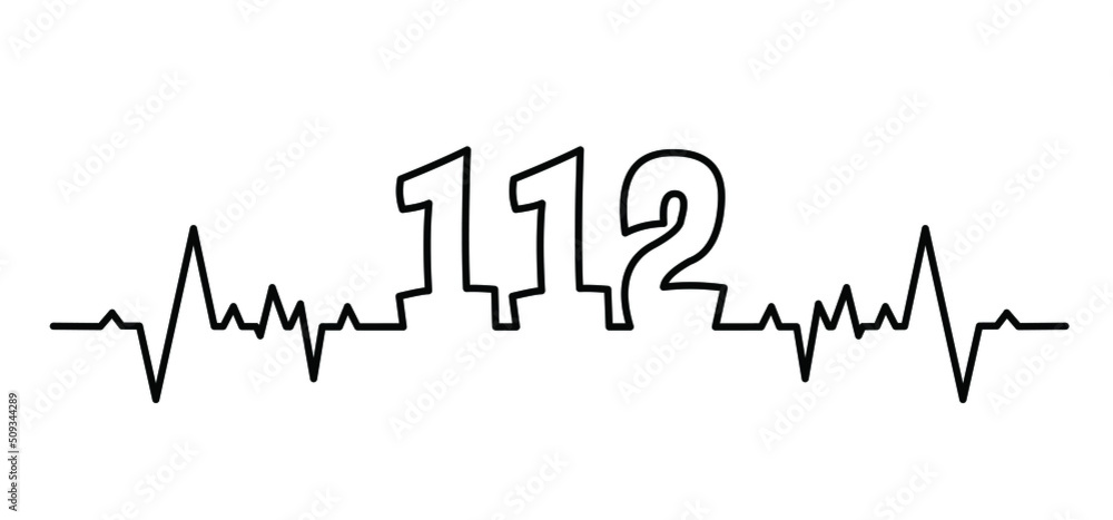 Vector de Stock Cartoon heartbeat line pulse. In Case Of Emergency ...