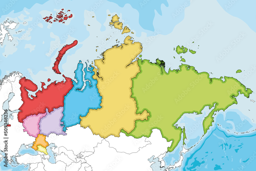 Стоковое векторное изображение «Vector illustrated blank map of Russia ...