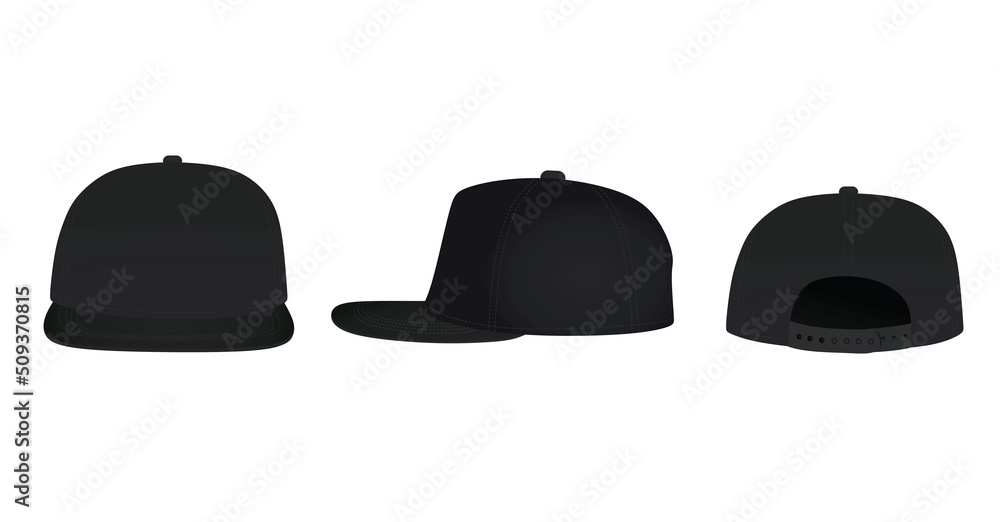 Black baseball cap. vector illustration Stock Vector | Adobe Stock