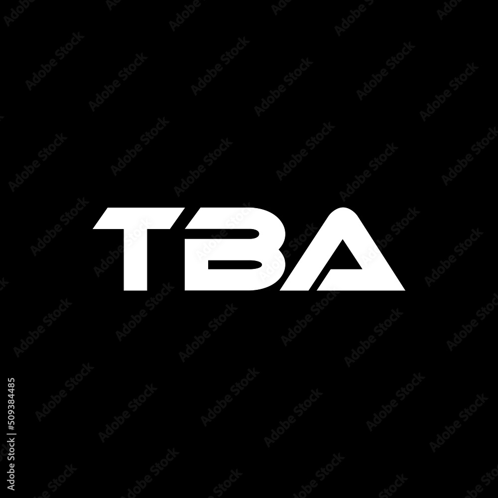 TBA letter logo design with black background in illustrator, vector ...