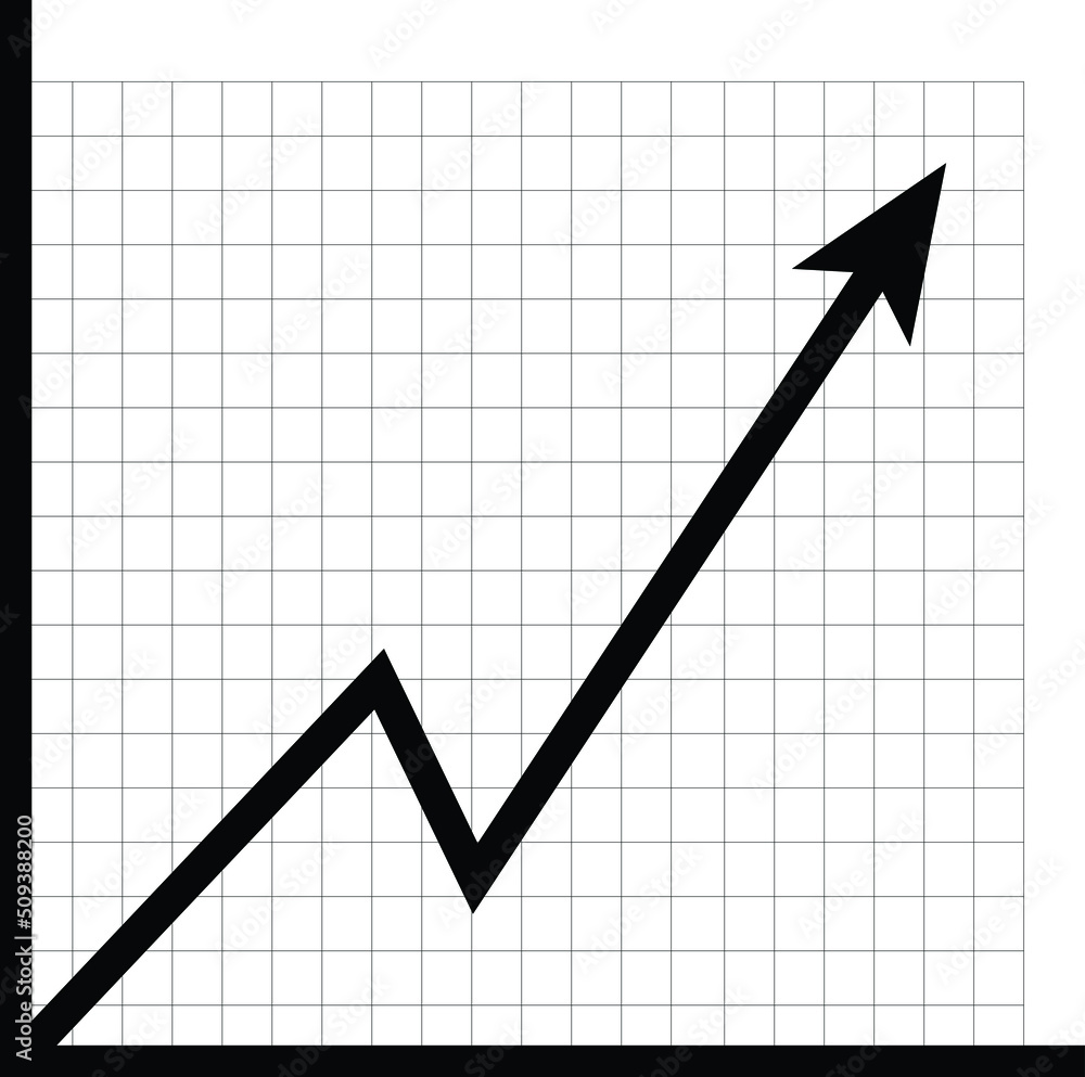 business graph with an arrow. Business graph growing arrow and chart ...