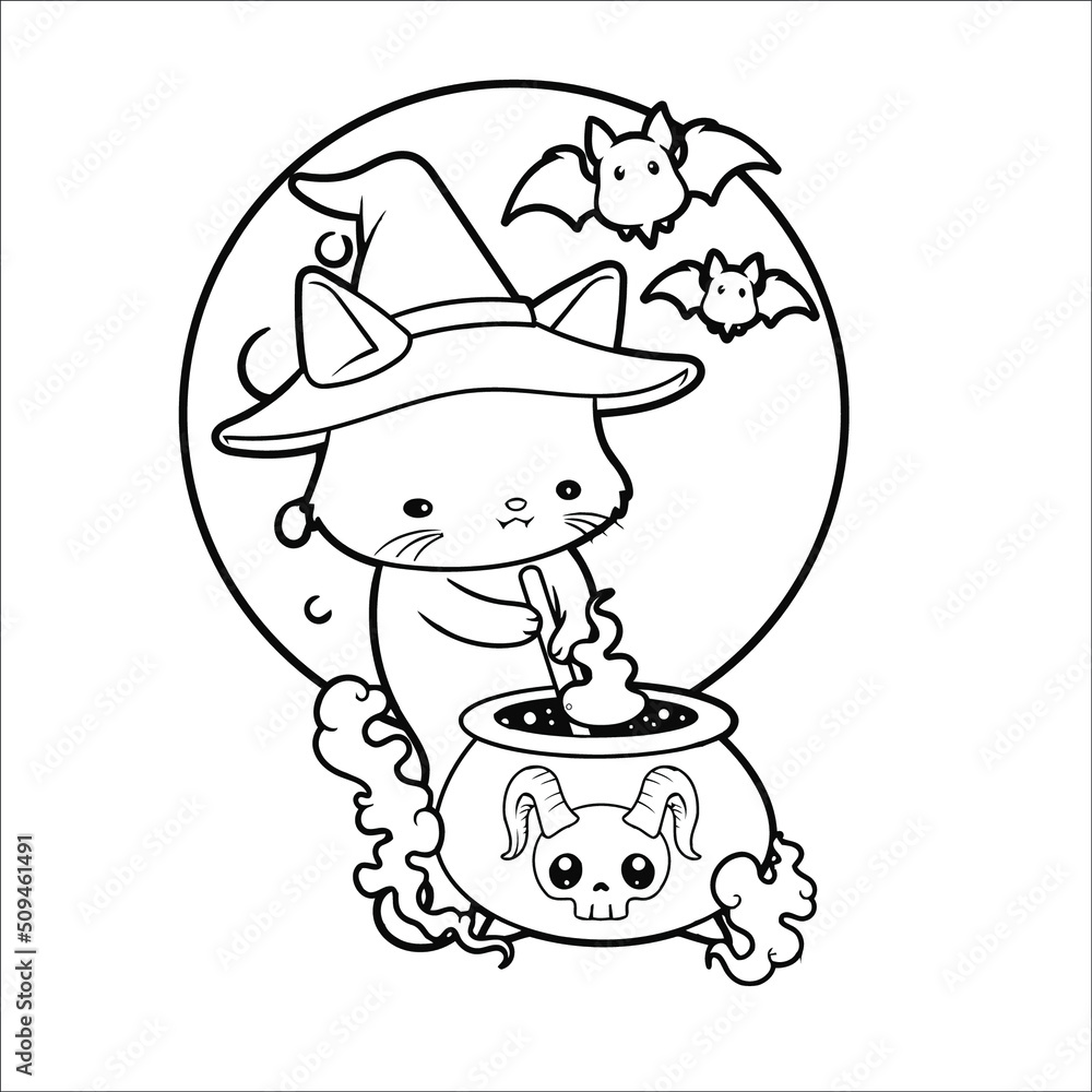 Pastel goth coloring page for all ages Stock Vector | Adobe Stock