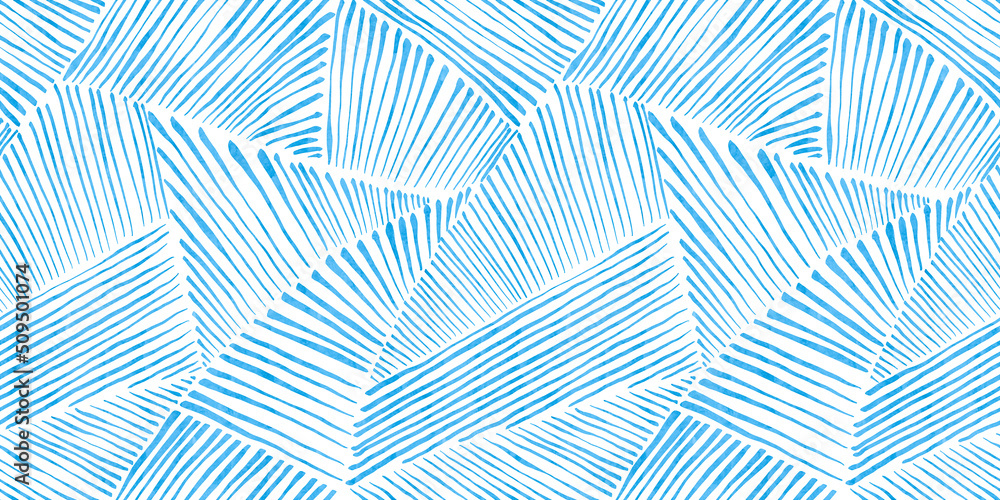 Seamless Abstract playful hand drawn fine line watercolor stripes ...