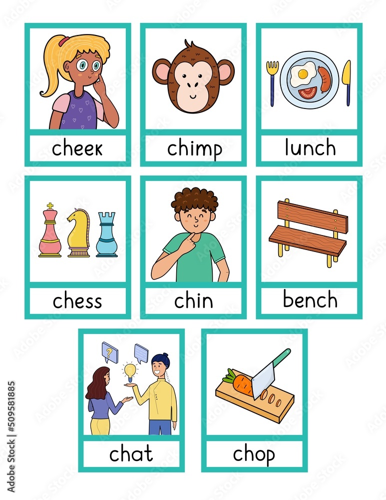 Phonics flashcards with -ch- spelling rule. Flash cards with phonics ...