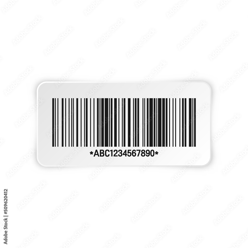 Realistic barcode sticker. Identification tracking code. Serial number ...