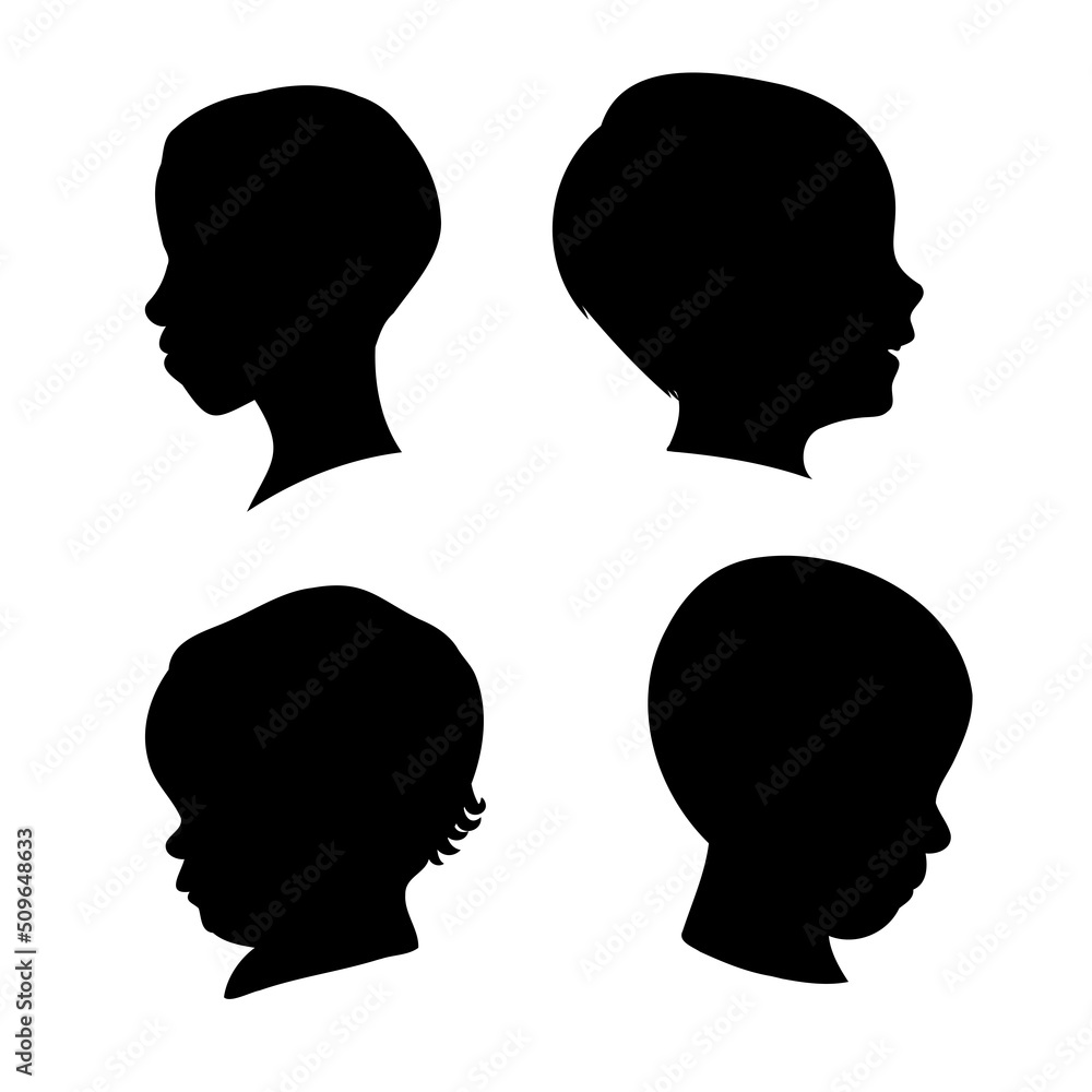 Silhouette of a profile of a child's head. flat vector illustration ...