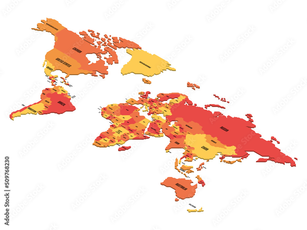 Isometric political map of World Stock Vector | Adobe Stock