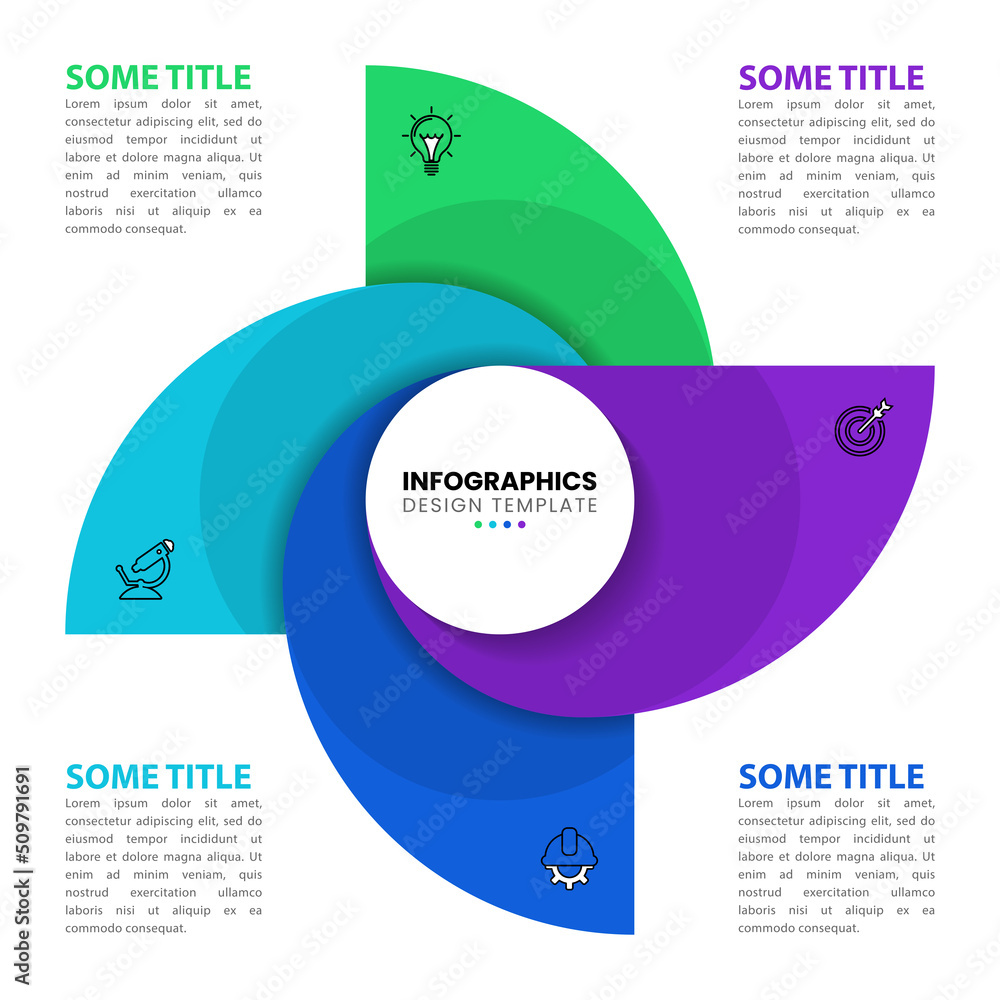 Infographic template. propeller with 4 icons and text Stock Vector ...