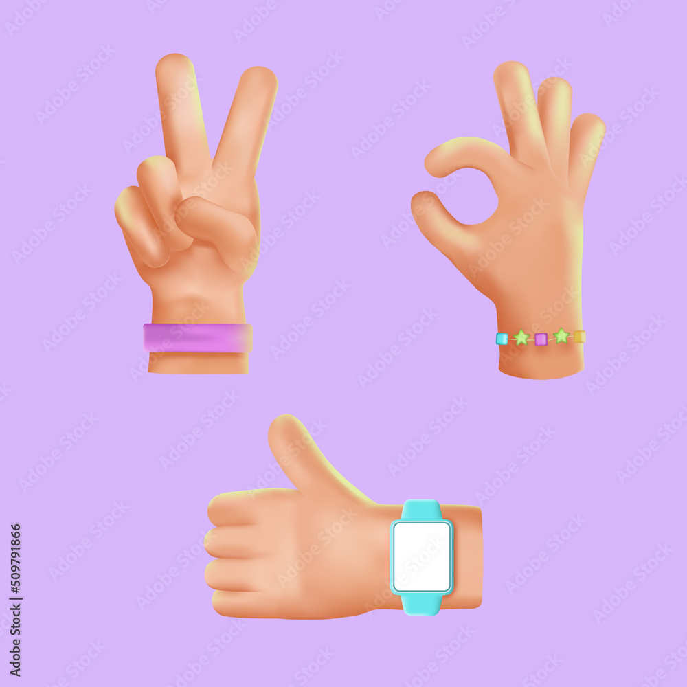 Vector set of cartoon human hands thumb up for success or good feedback ...