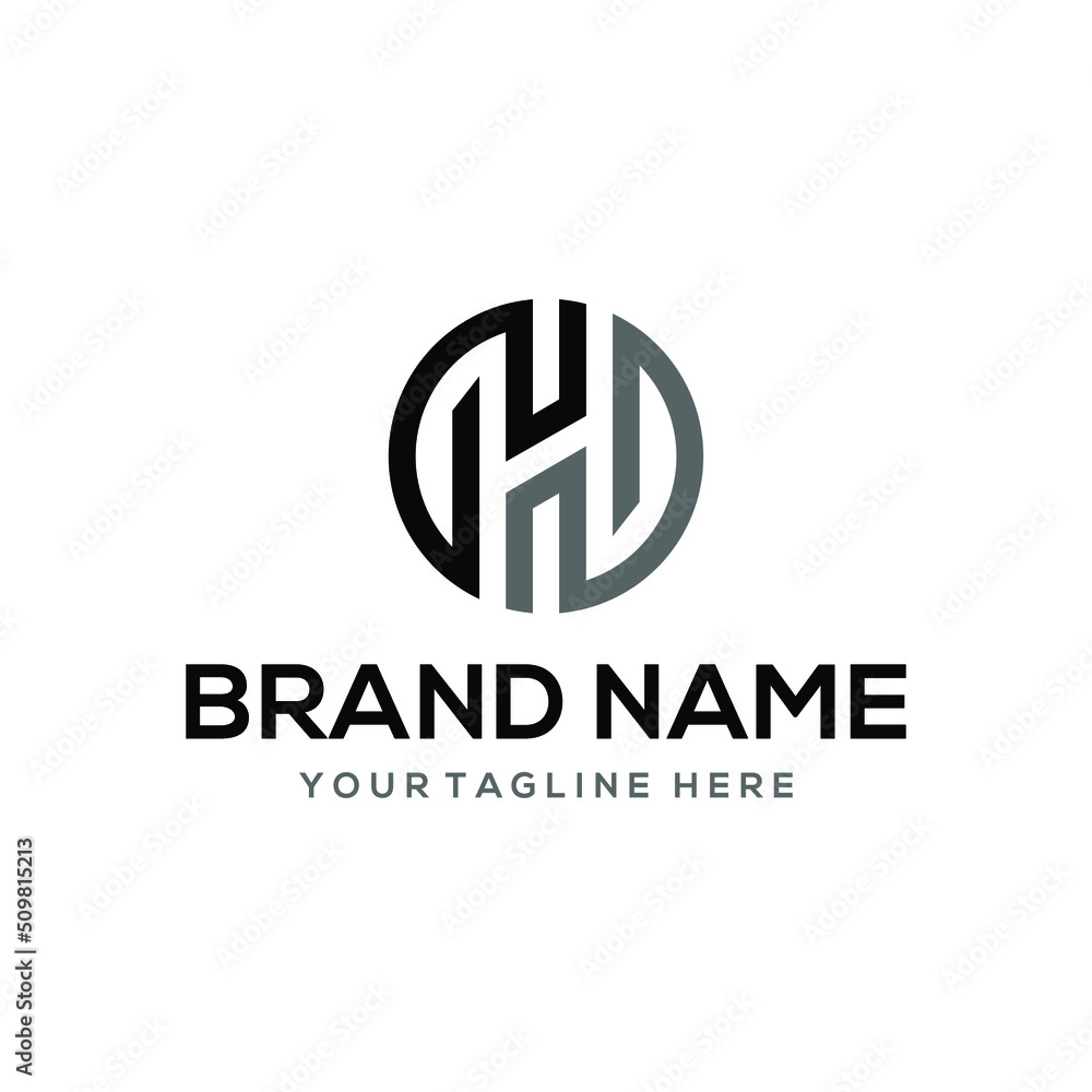 letter h monogram logo design creative Stock Vector | Adobe Stock