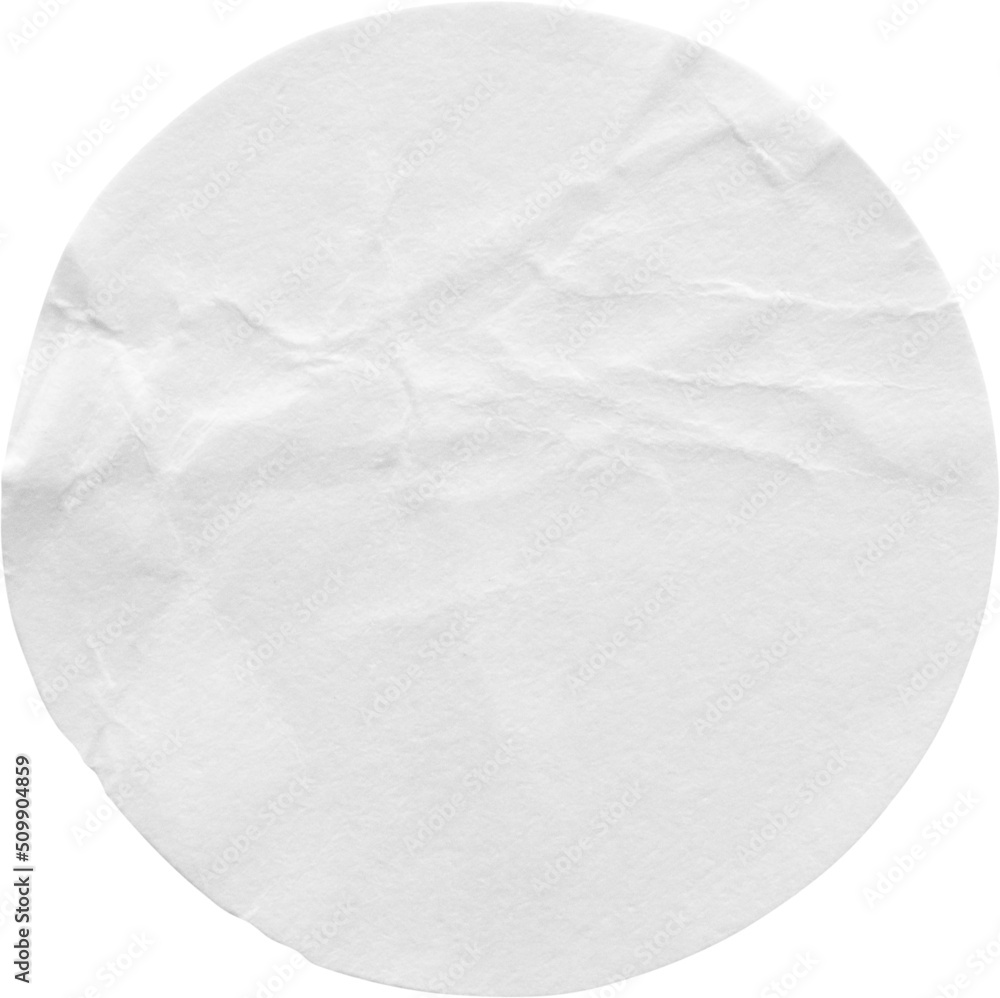 Blank white round paper sticker label isolated Stock Photo | Adobe Stock