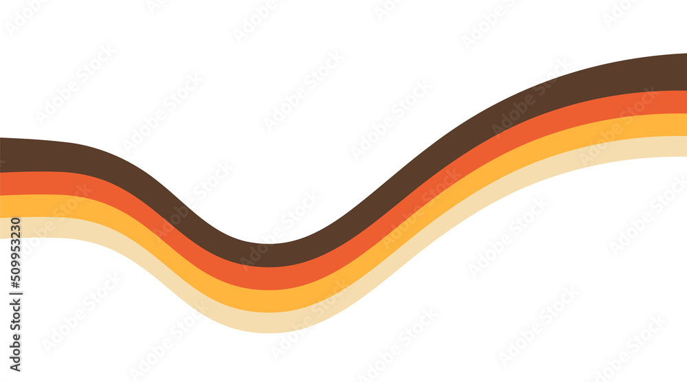 Retro vintage stripes background of the 70s style. Abstract shapes ...