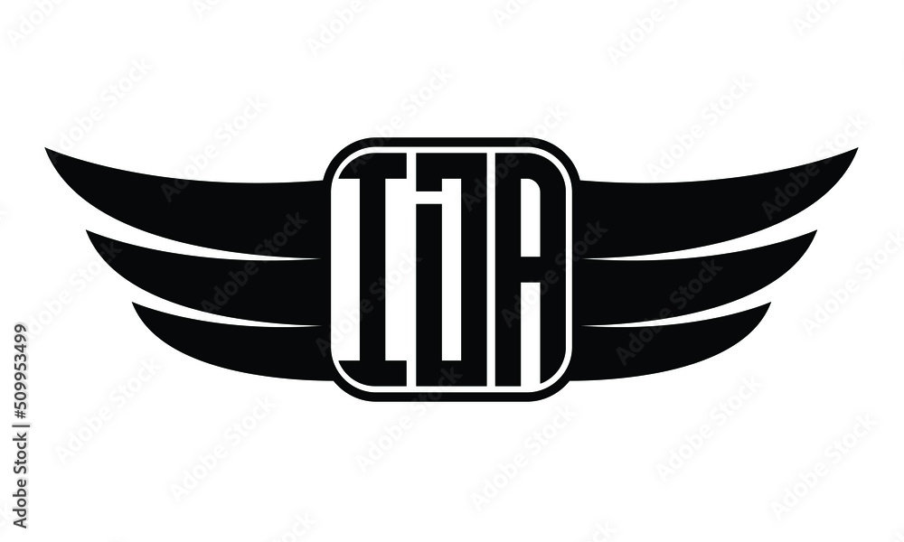 IDA three Letter Wings Flying Initial wing symbol minimalist creative ...