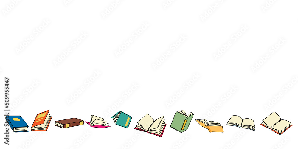 books line art pattern vector illustration for decoration, background ...