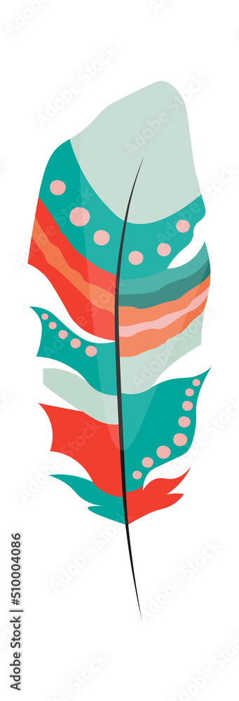 Colorful Tribal Feather. Vector illustration Stock Vector | Adobe Stock