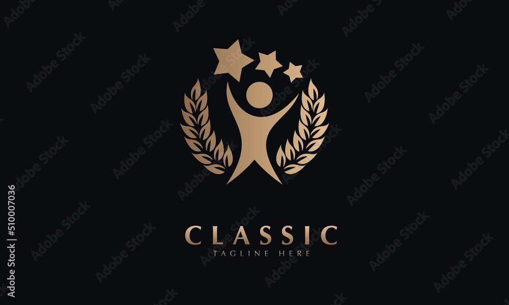 Baby angel with stars abstract icon silhouette vector monogram logo ...