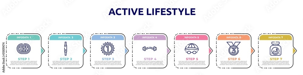 active lifestyle concept infographic design template. included hockey ...