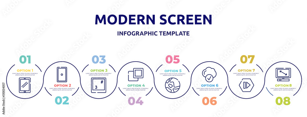 modern screen concept infographic design template. included touch of ...