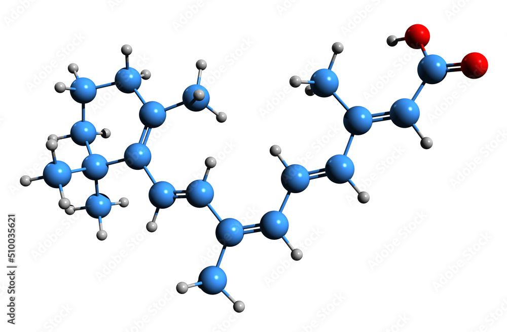 3D image of alitretinoin skeletal formula - molecular chemical ...
