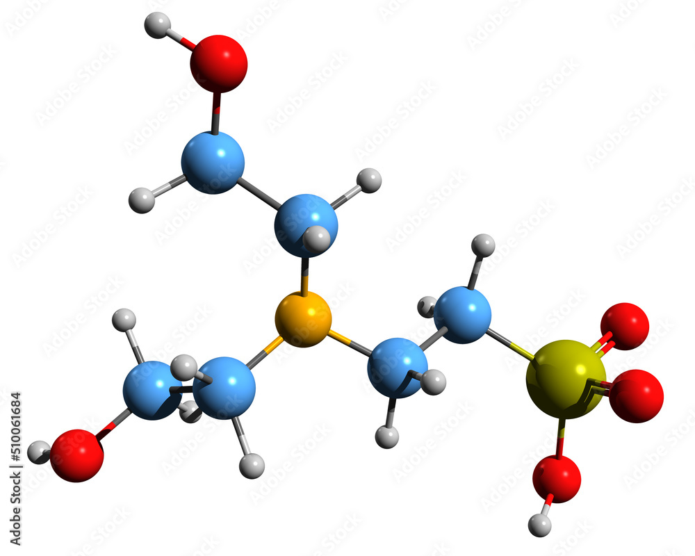 3D image of BES skeletal formula - molecular chemical structure of ...