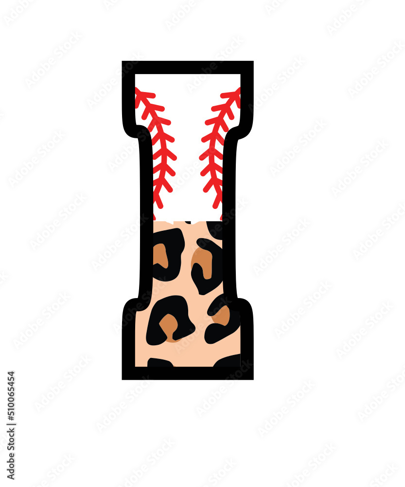 baseball Font SVG png, half leopard baseball font letters alphabet and ...