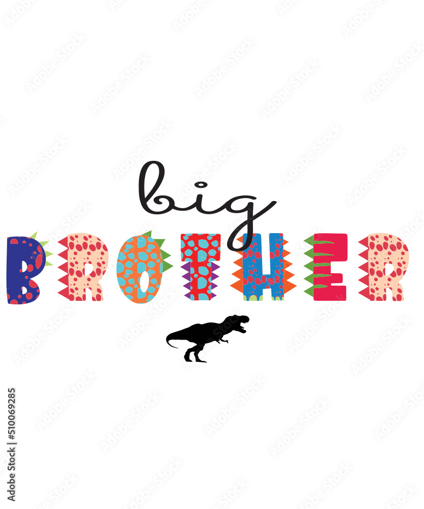 Стоковое векторное изображение «big brother svg, brother dinosaur svg ...