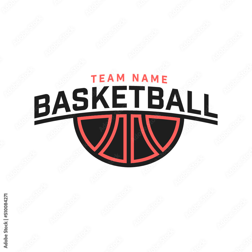 Modern Basketball Team Logo Stock Vector | Adobe Stock
