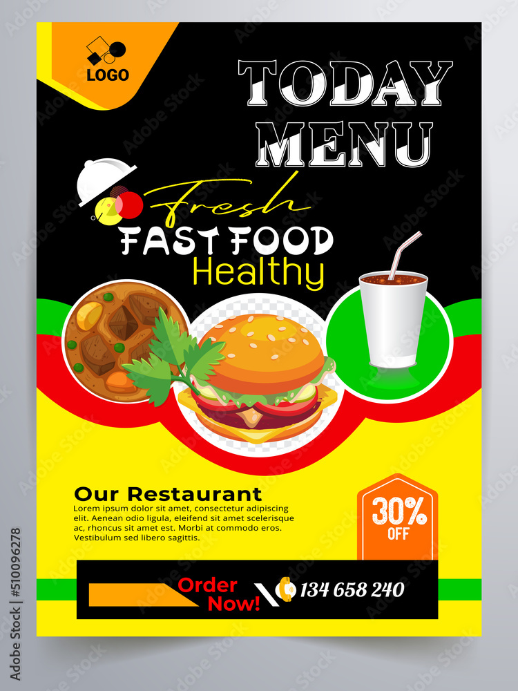 Restaurant Delicious food Flyer Design, Todays Menu Chinese Meal Cover ...